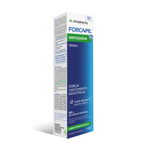 Forcapil Spray Antiqueda reduz a queda e favorece o crescimento.